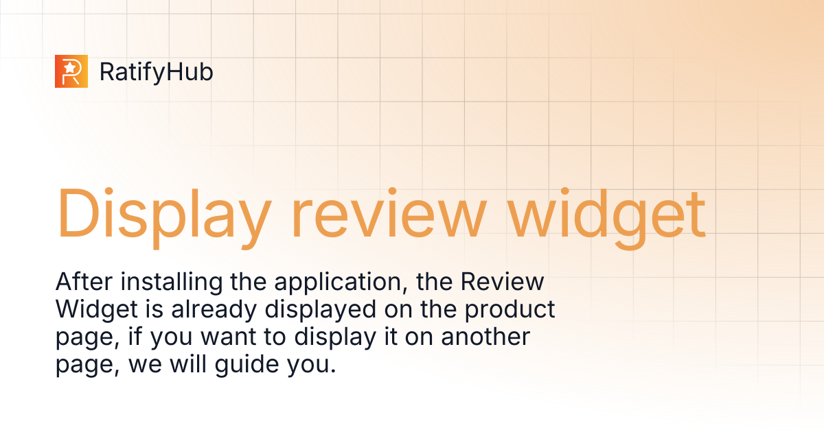 Display review widget | RatifyHub